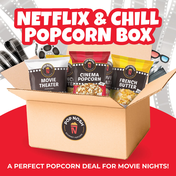Netflix & Chill Popcorn Box | Pop Nosh Gourmet Popcorn – Pop Nosh ...